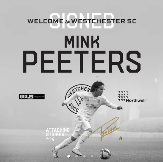 Dutch National Mink Peeters Latest Addition to Westchester Soccer Club ...